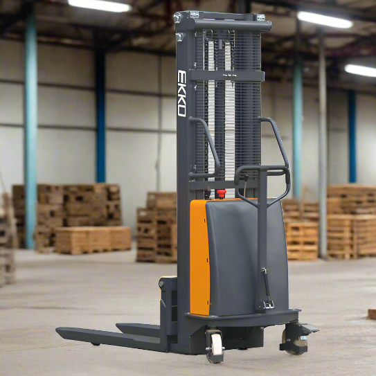 EKKO Semi-Electric Fork-Over Stacker 3300lbs. Cap., 119.3" Height EA15