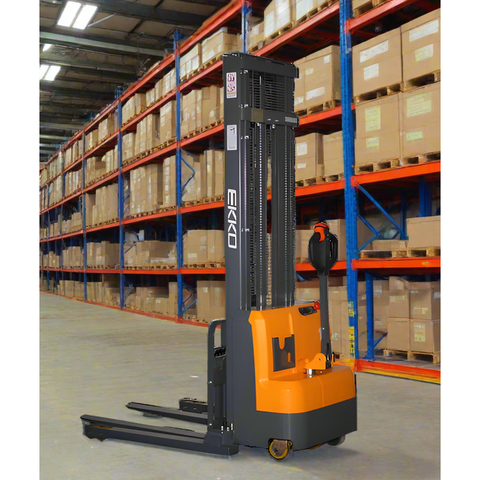 EKKO Full Powered Straddle Stacker 3000 lb. Cap., 138" Height EB14C-13