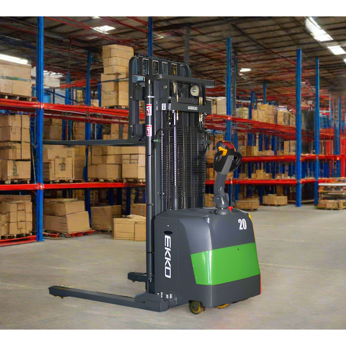 EKKO Lithium Electric Straddle Stacker 4400 lb Cap., 189" Height EB20C