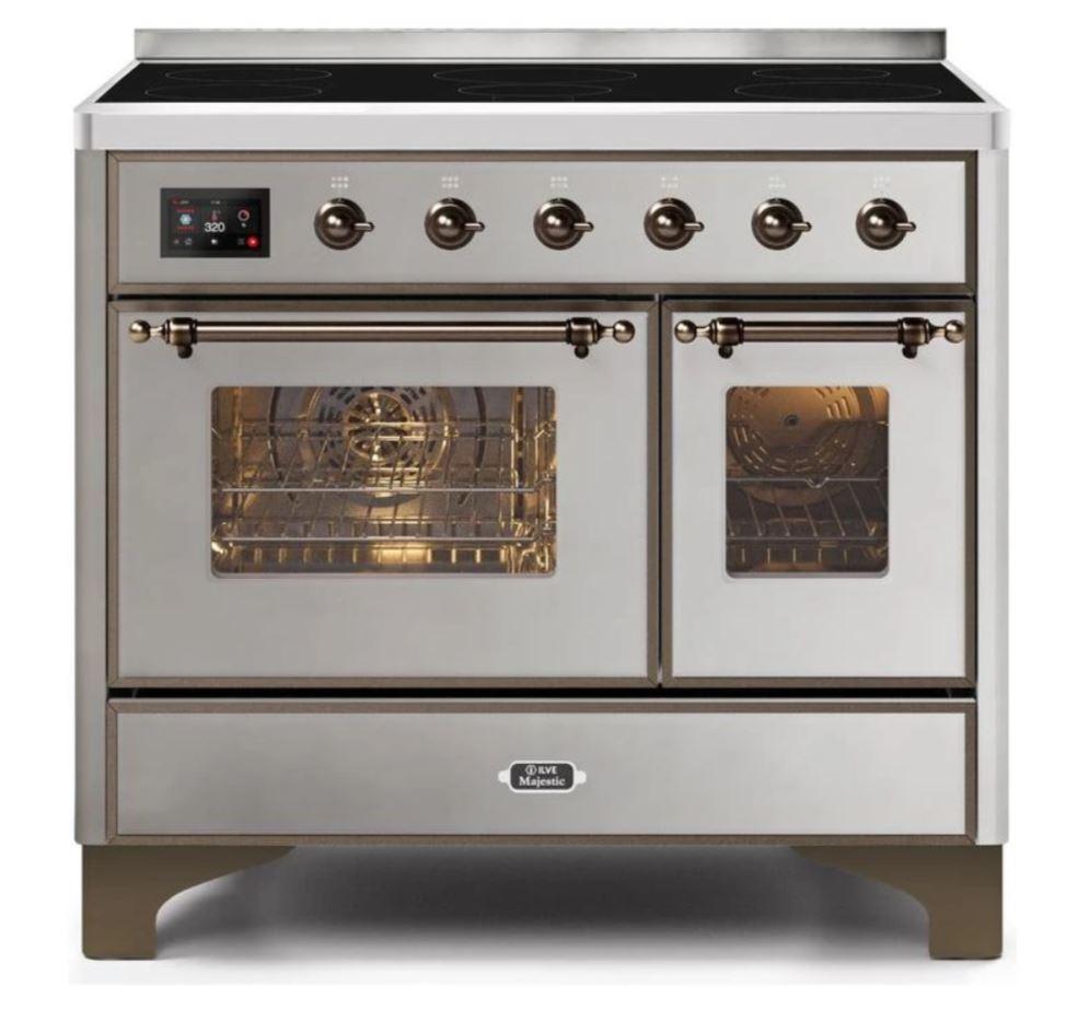 ILVE 40 Inch Majestic II Series Freestanding Electric Double Oven Rang ...