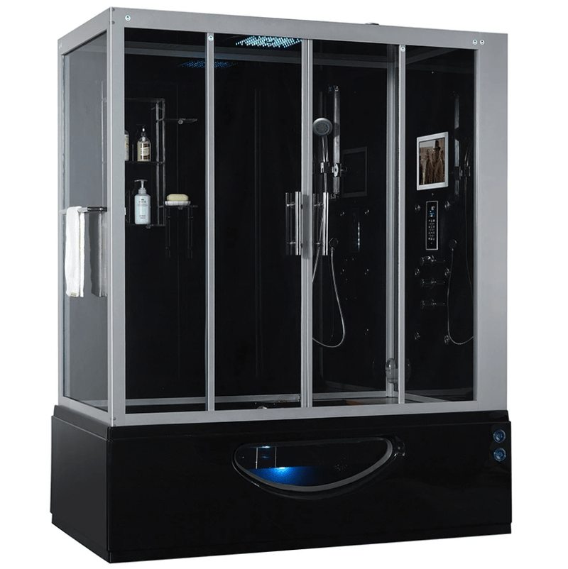Maya Bath Catania Platinum Black 2-Person Freestanding Steam Shower 302 ...