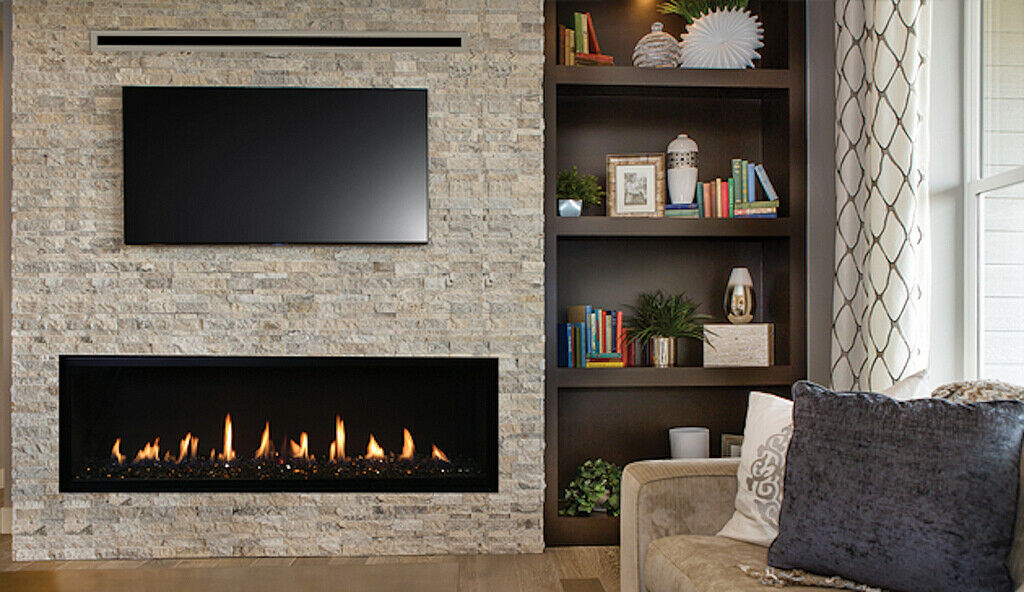 Superior Fireplaces 84" Linear Direct Vent Gas Fireplace with Interior ...