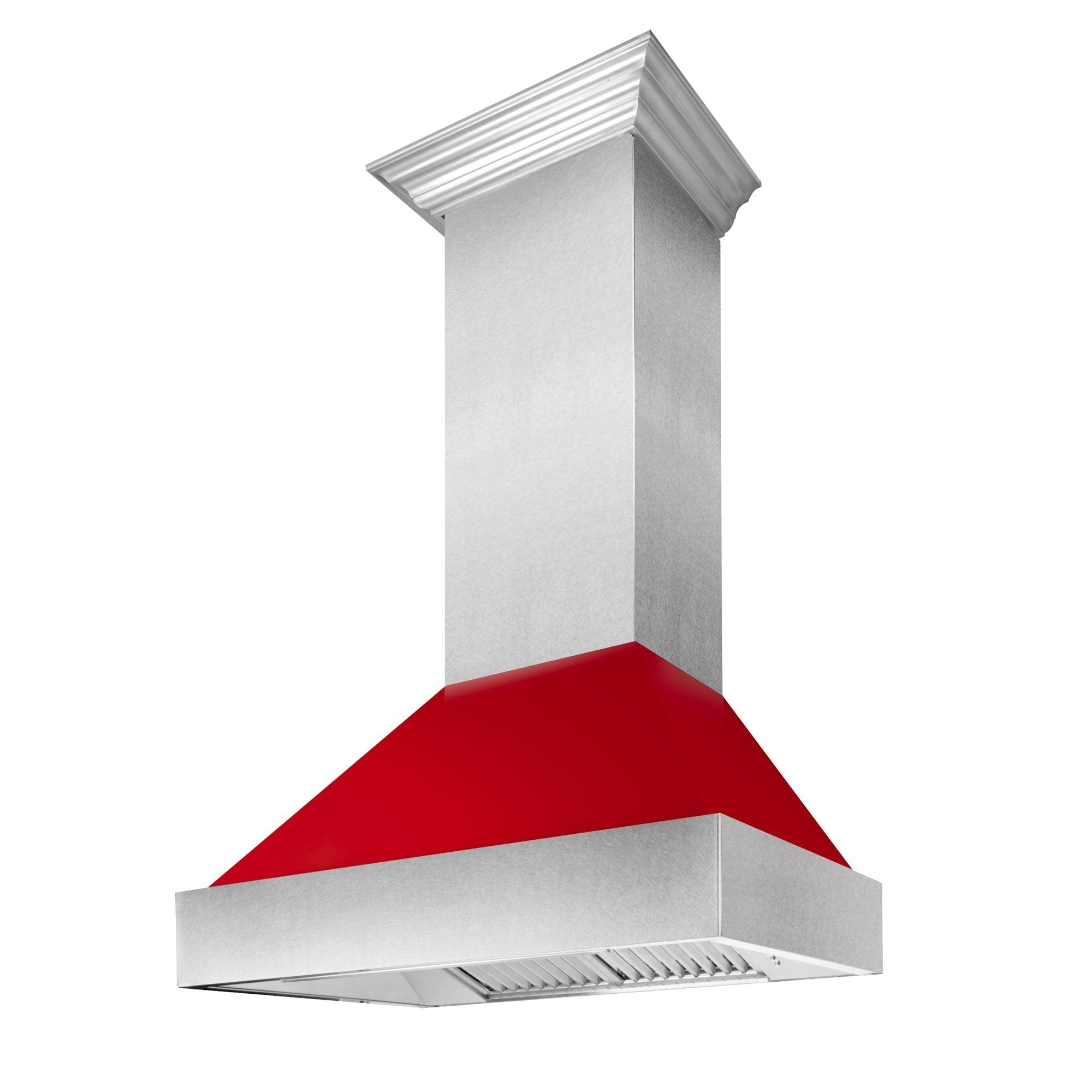 ZLINE Ducted Fingerprint Resistant Stainless Steel Range Hood with Red